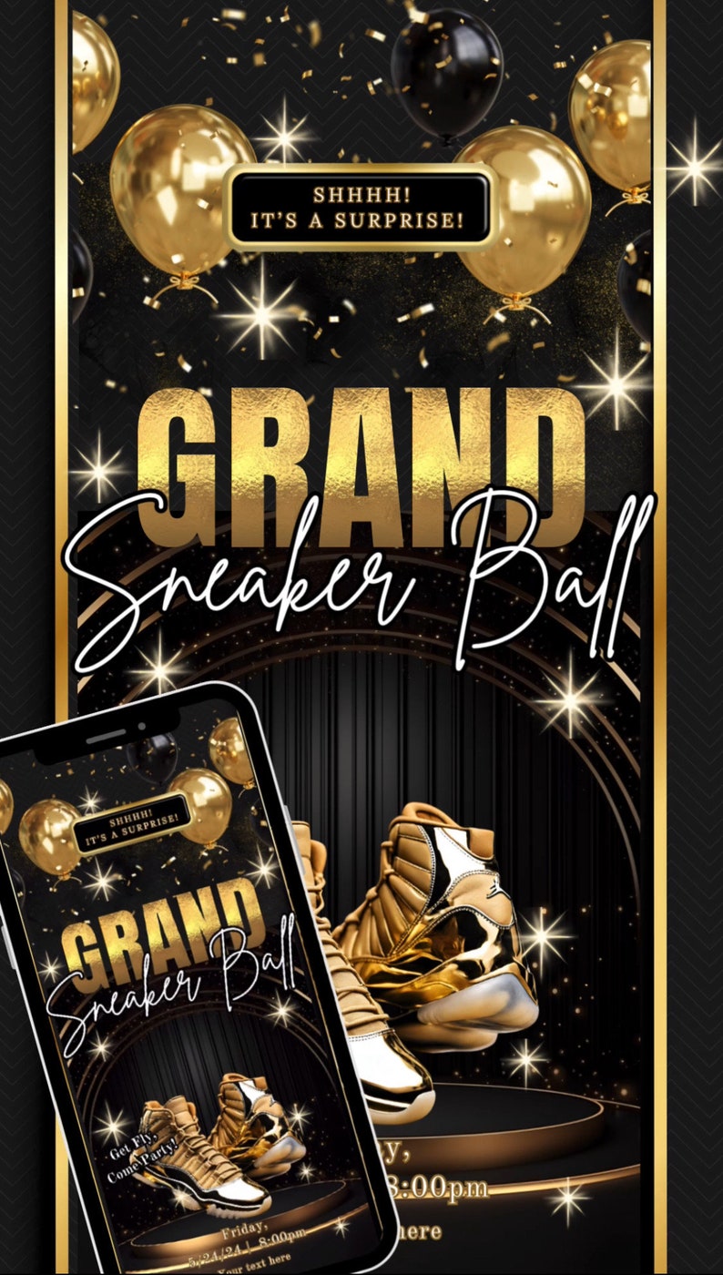 Sneaker Ball Invitations Sneakerhead Happy Birthday Card Sneakers ...