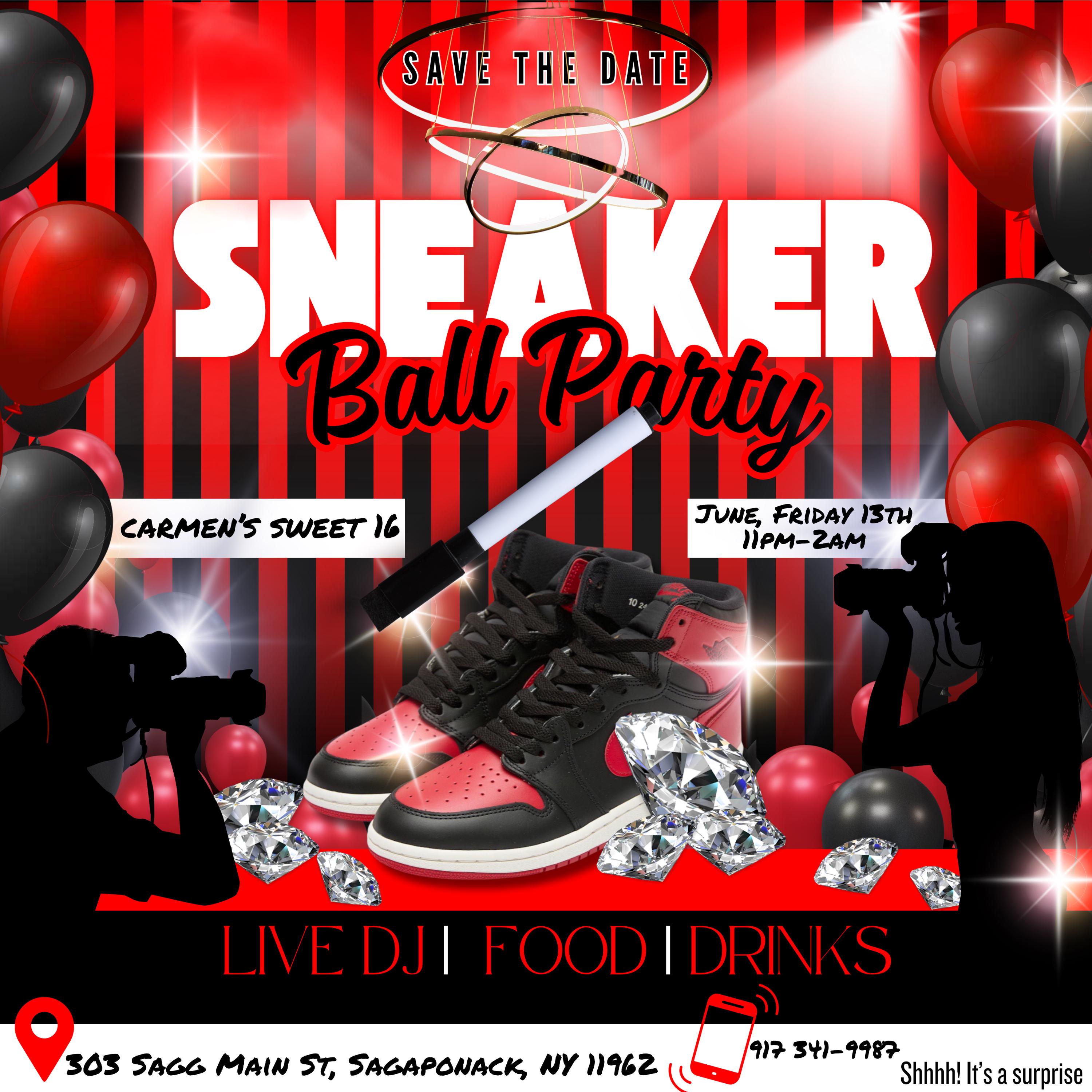 Electronic Sneaker Ball Party Invitation, Birthday Invite, Sneaker Gala ...