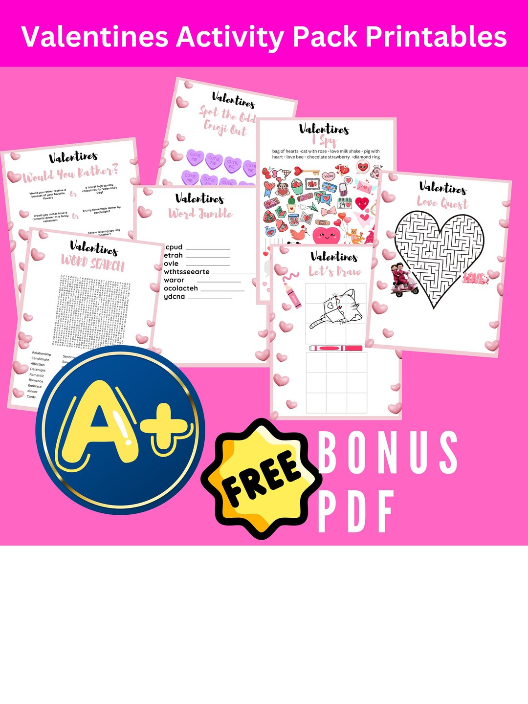 30 Printable Valentine's Day Kid's Activities - Etsy