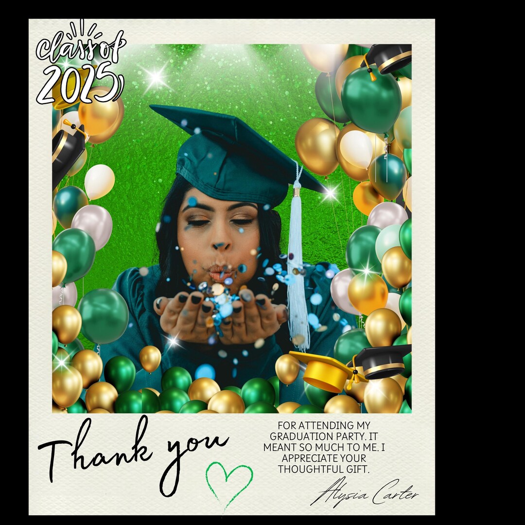 Emerald Green Graduation 2024 Invitation Set | Elegant Green Invite ...