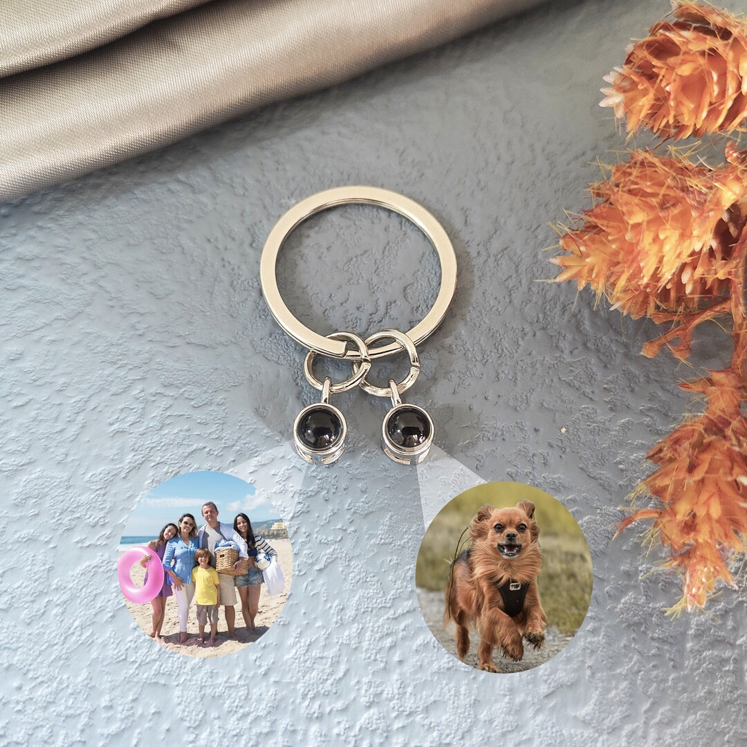 Personalized Projection Photo Keychain,memorial Key Ring Gift,couple ...