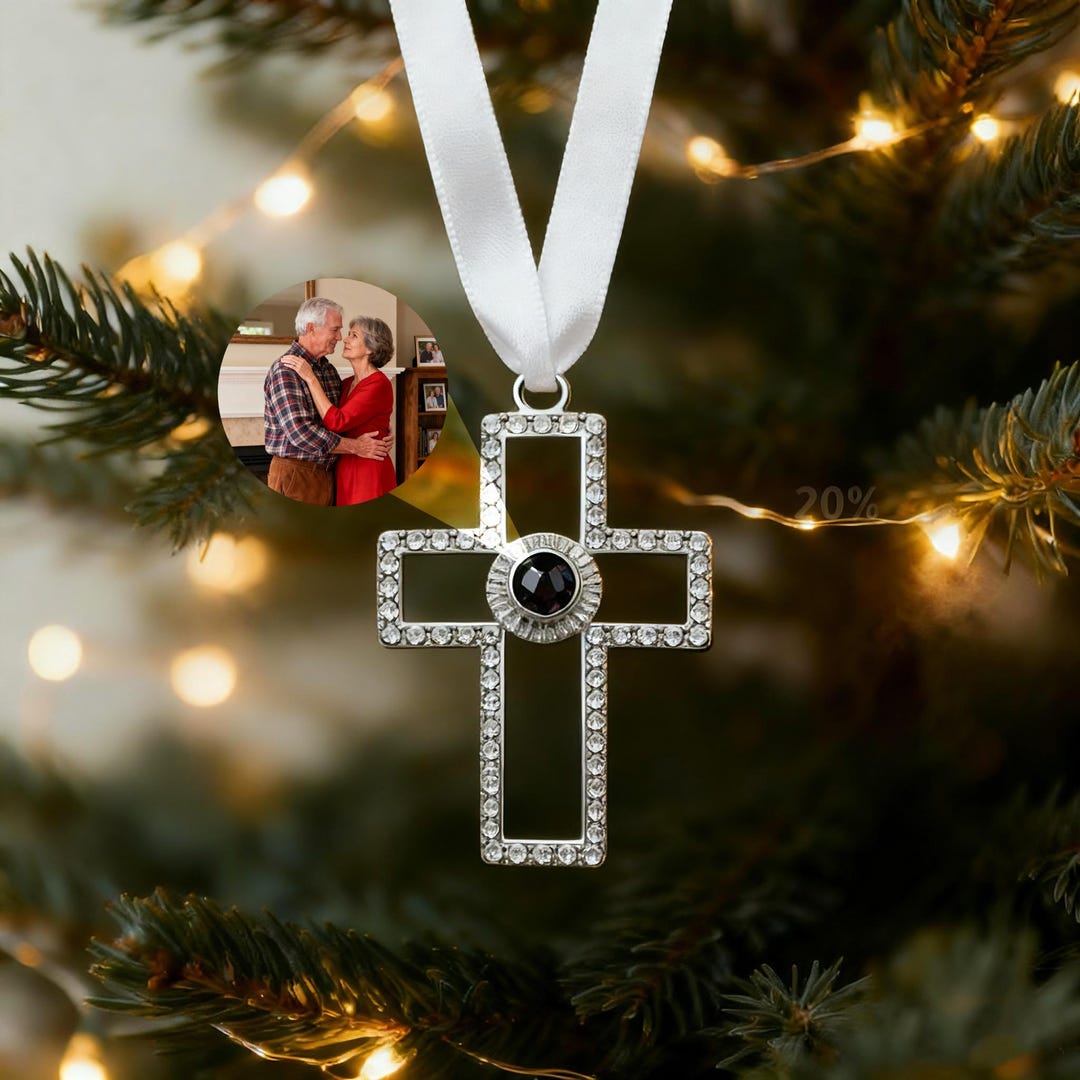 Personalised Projection Photo Cross Ornament,christmas Tree Angel ...
