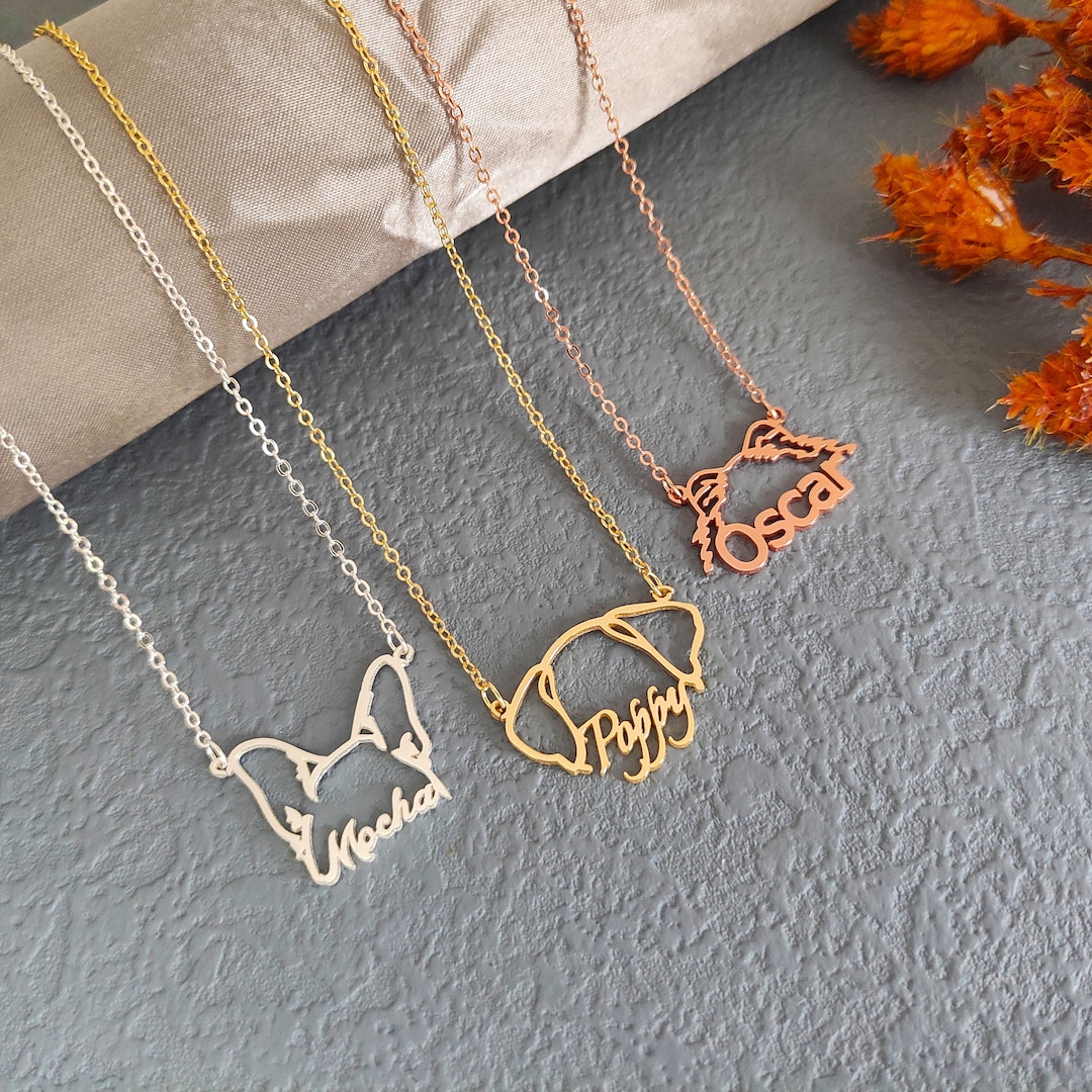 Personalized Dog Name Necklace,design Dog Ear Necklace,christmas Gift ...
