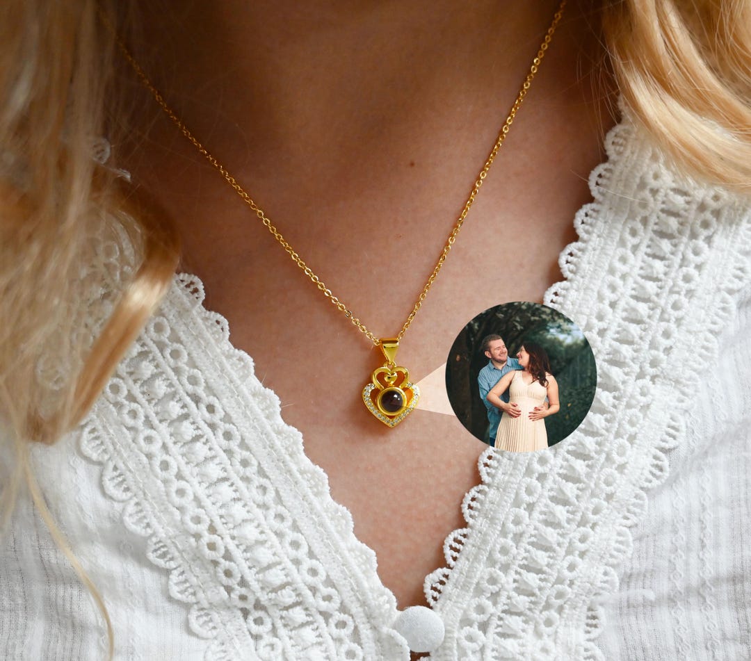 Personalized Heart Projection Photo Necklace,projection Jewellery for ...