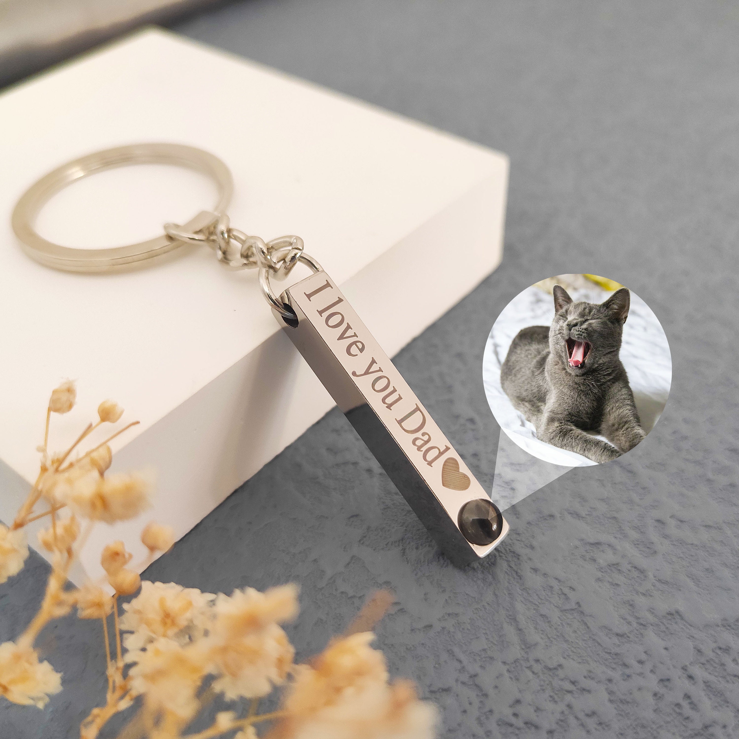 Personalized Photo Projection Keychain,photo Keychain Gift for Him ...