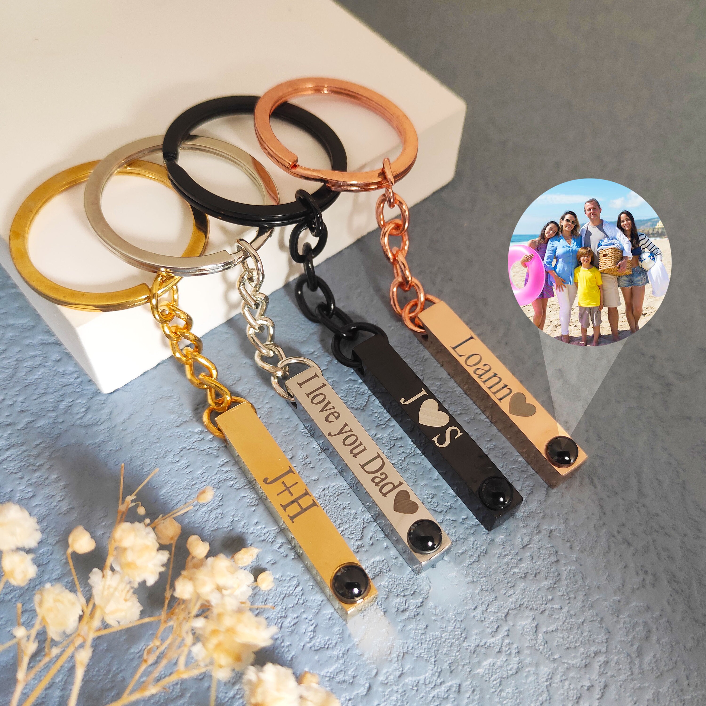 Personalized Photo Projection Keychain,photo Keychain Gift for Him ...