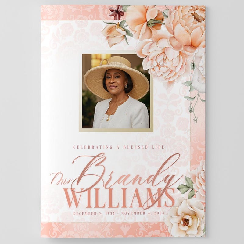 Coral Funeral Template - Etsy