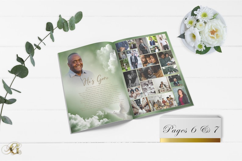 Classic Green Funeral Program, 8 Page - Etsy UK