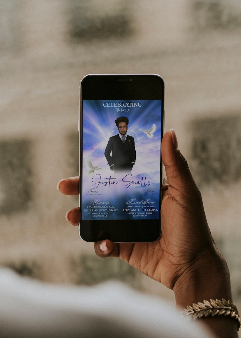 Modern Funeral Program Template Bi-fold 8 Page Editable - Etsy