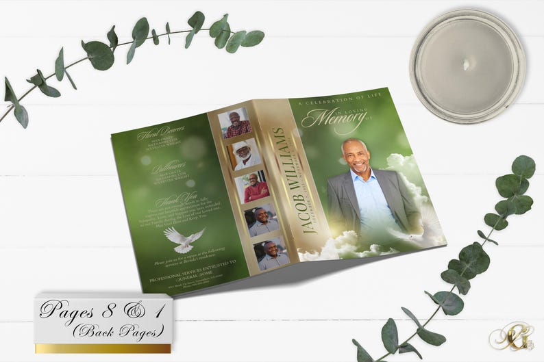 Classic Green Funeral Program, 8 Page - Etsy UK
