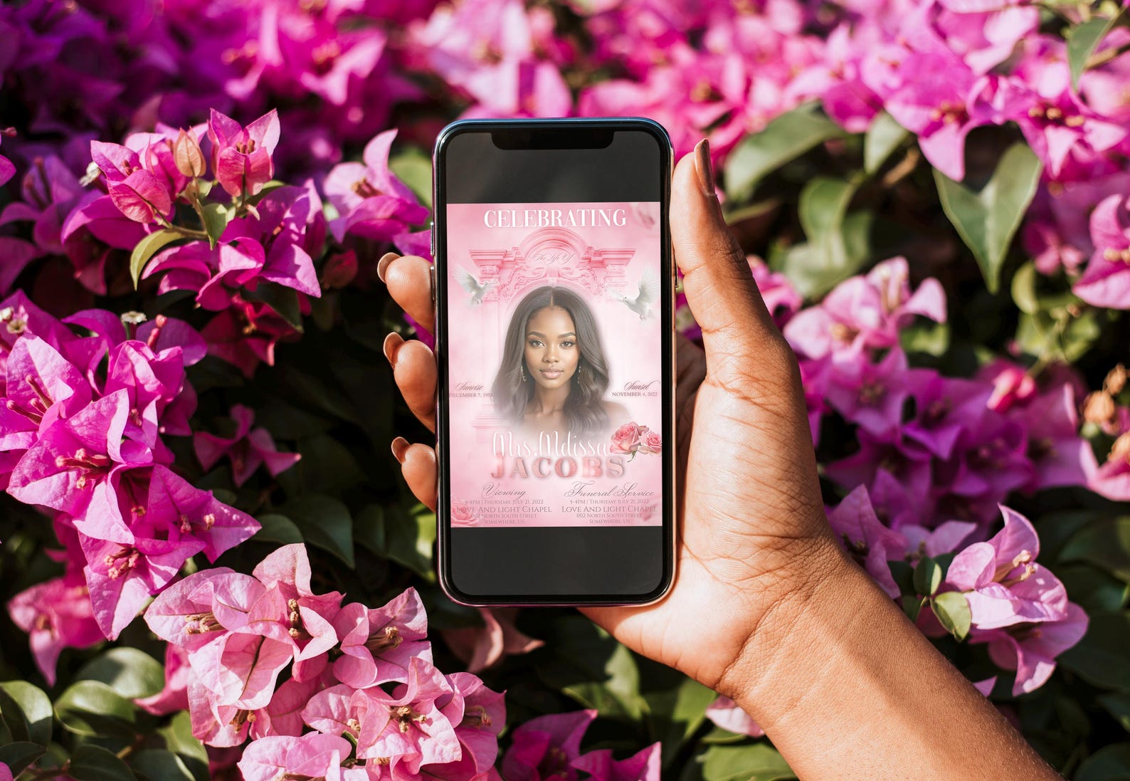 Pink Funeral Program Template | Editable 8 Page, 11x17 - Etsy