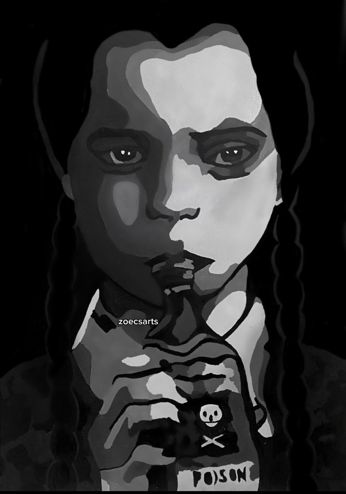 Wednesday Addams Art Print. the Addams Family Original Oil - Etsy
