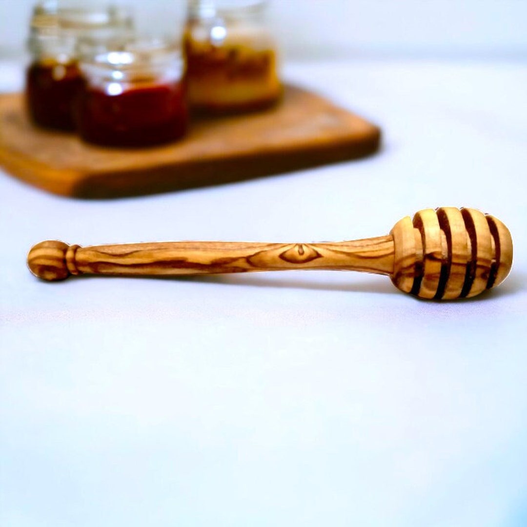 Olive Wood Honey Spoon 14 Cm, Diapper Spoon, Syrup Spoon, Chocolate ...