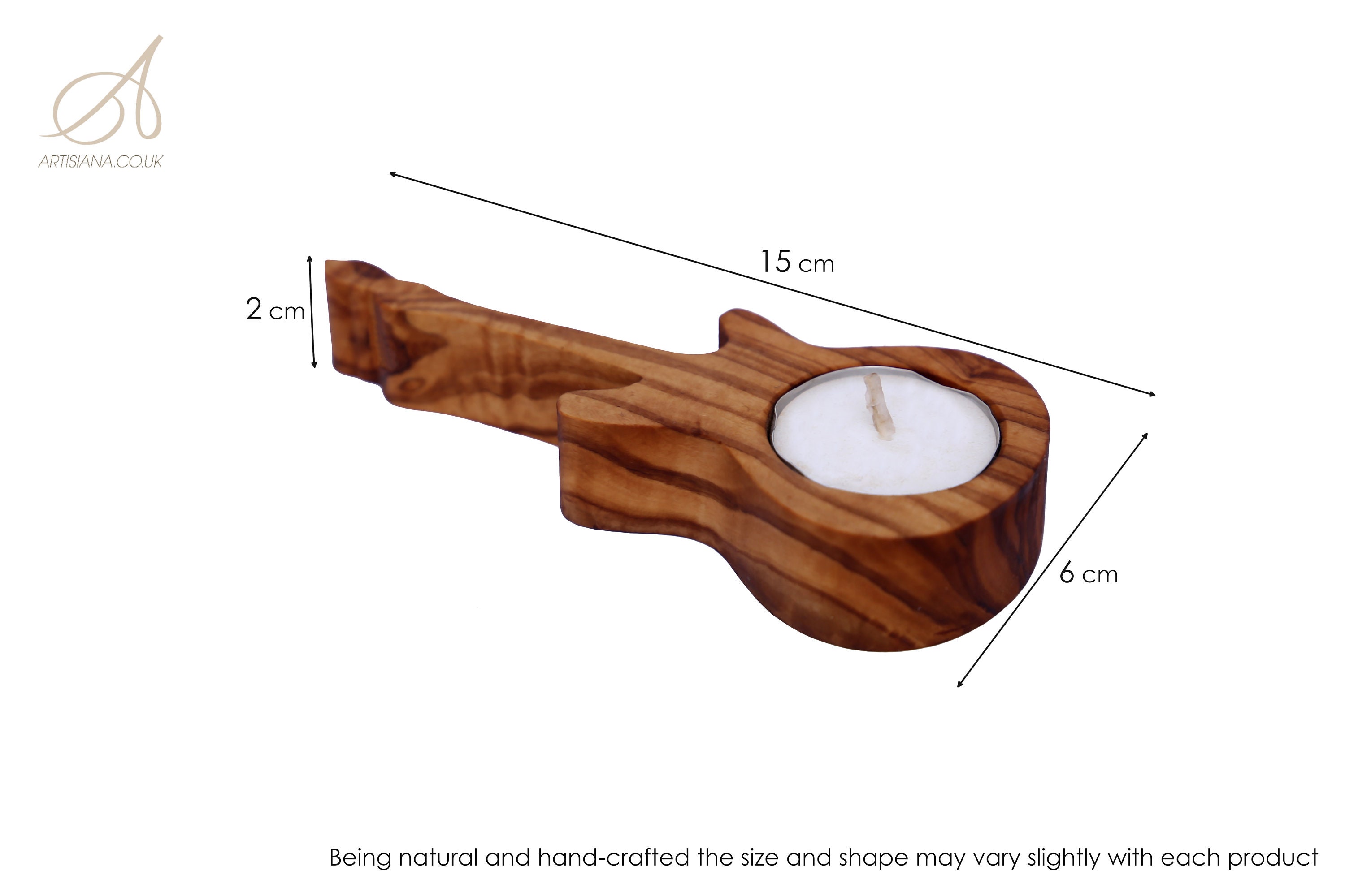 Olive Wood Guitar Shape Tealight Candle Holder 15 Cm - Etsy