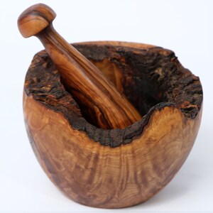 Olive Wood Natural Mortar & Pestle 8 Cm, Pestle and Mortar, Gift for ...