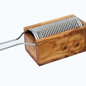 Olive Wood Cheese Grater With Stainless Steel Grating Surface, Cookware ...