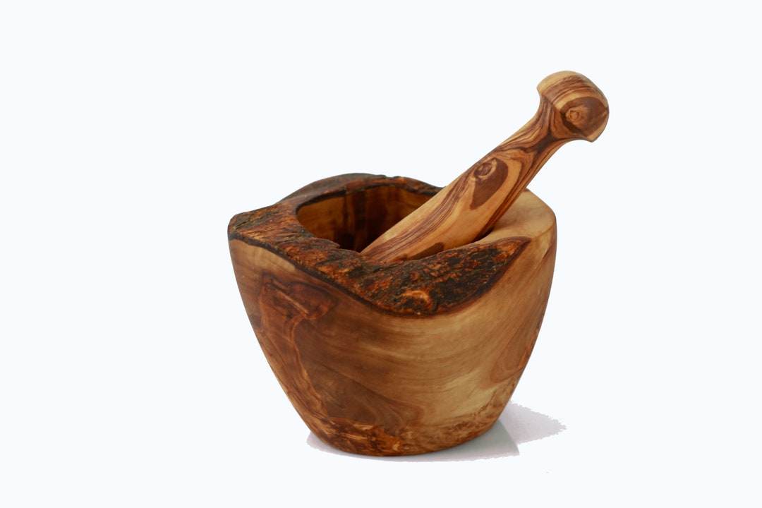 Olive Wood Natural Mortar & Pestle 8 Cm, Pestle and Mortar, Gift for ...