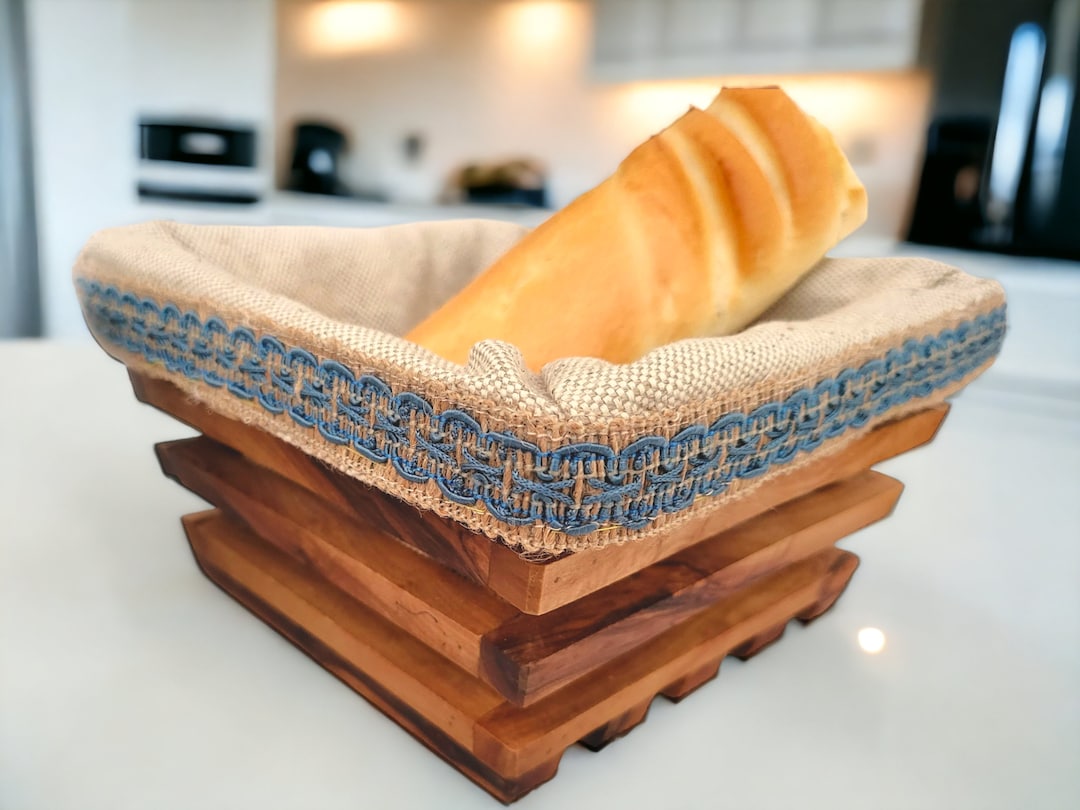 Olive Wood Square Shaped Bread Basket 18 Cm - Etsy