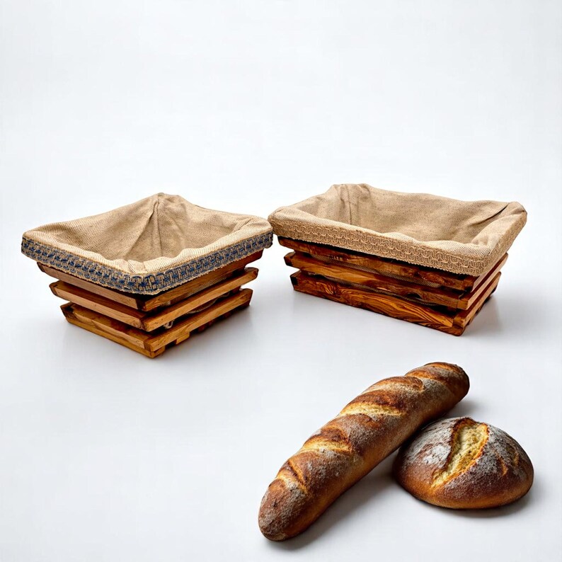 Olive Wood Square Shaped Bread Basket 18 Cm - Etsy UK