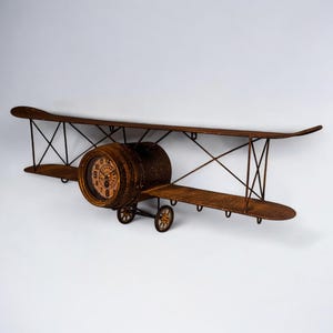 Vintage Look Aeroplane Shelf With Hooks - Aviation-inspired Wall Decor ...