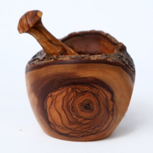 Olive Wood Natural Mortar & Pestle 8 Cm, Pestle and Mortar, Gift for ...