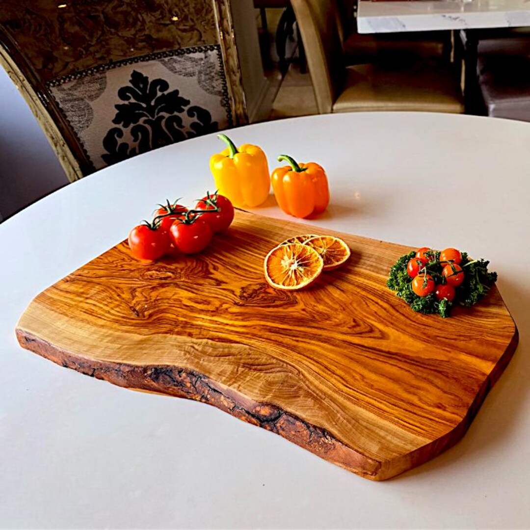 Personalised Olive Wood Solid Hand Crafted Irregular Shaped Cheese ...