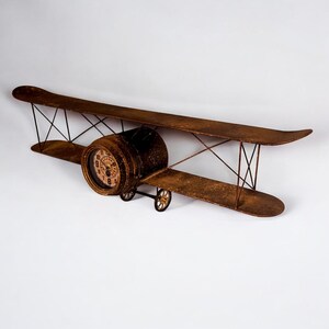 Vintage Look Aeroplane Shelf With Hooks - Aviation-inspired Wall Decor ...