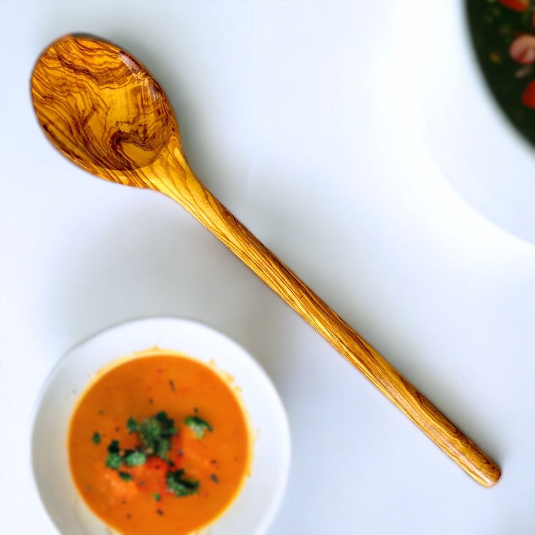 Olive Wood Rice Cooking Spoon 37 Cm, Wooden Spoon, Kitchen Spoon ...