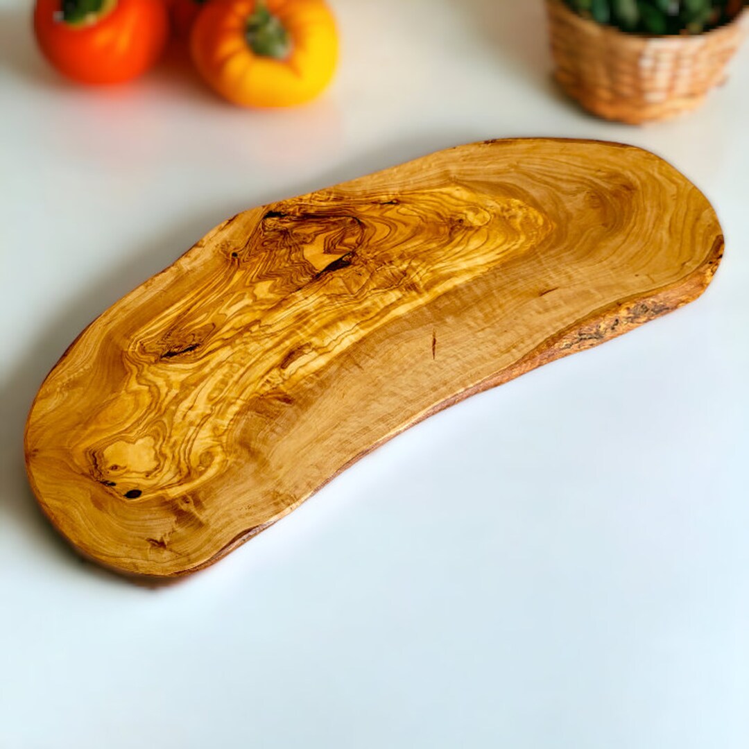 Wooden Cheese Board, Olive Wood Rustic Cutting Board 30 to 45 Cm ...