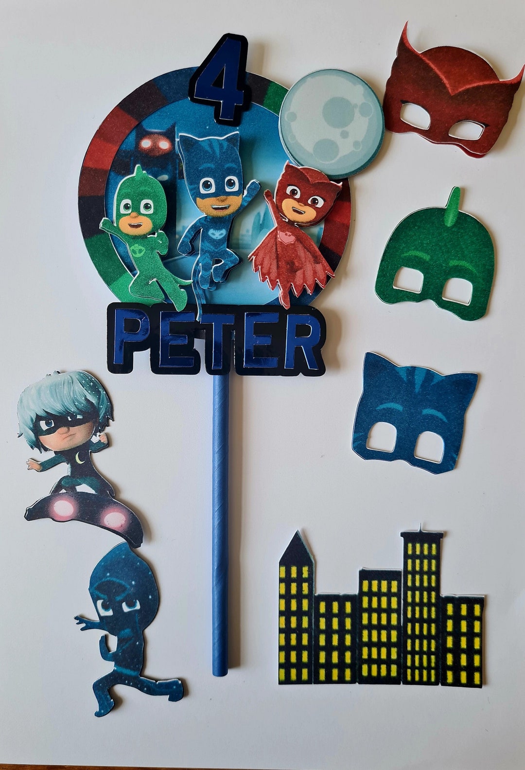 Pj Mask Cake Topper - Etsy