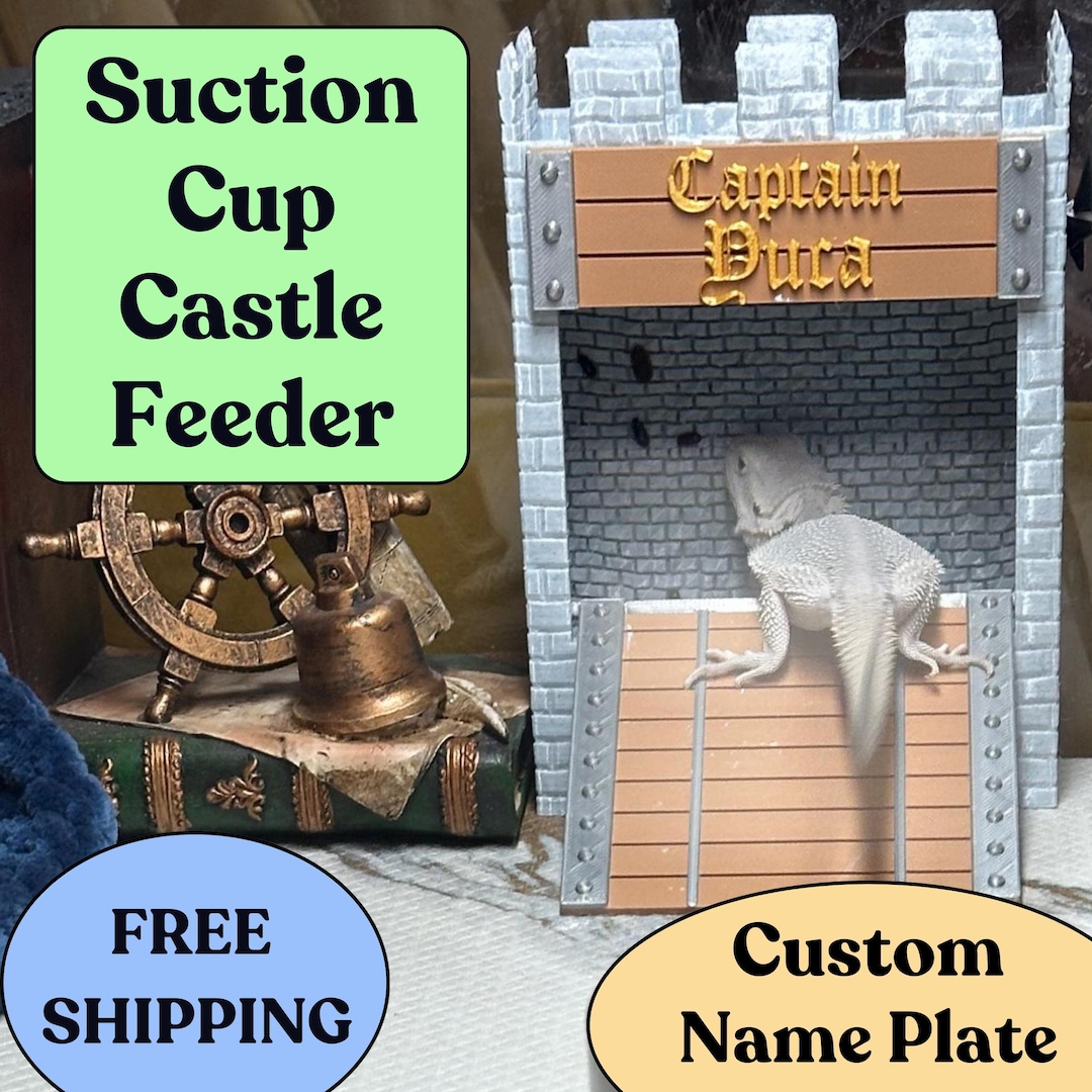 Bug Feeder Castle With Suction Cups: Reptile Habitat Accessory - Etsy