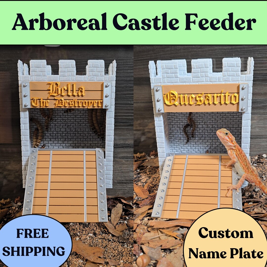 Bearded Dragon Bug Castle Feeder: Reptile Habitat Food Dish With ...