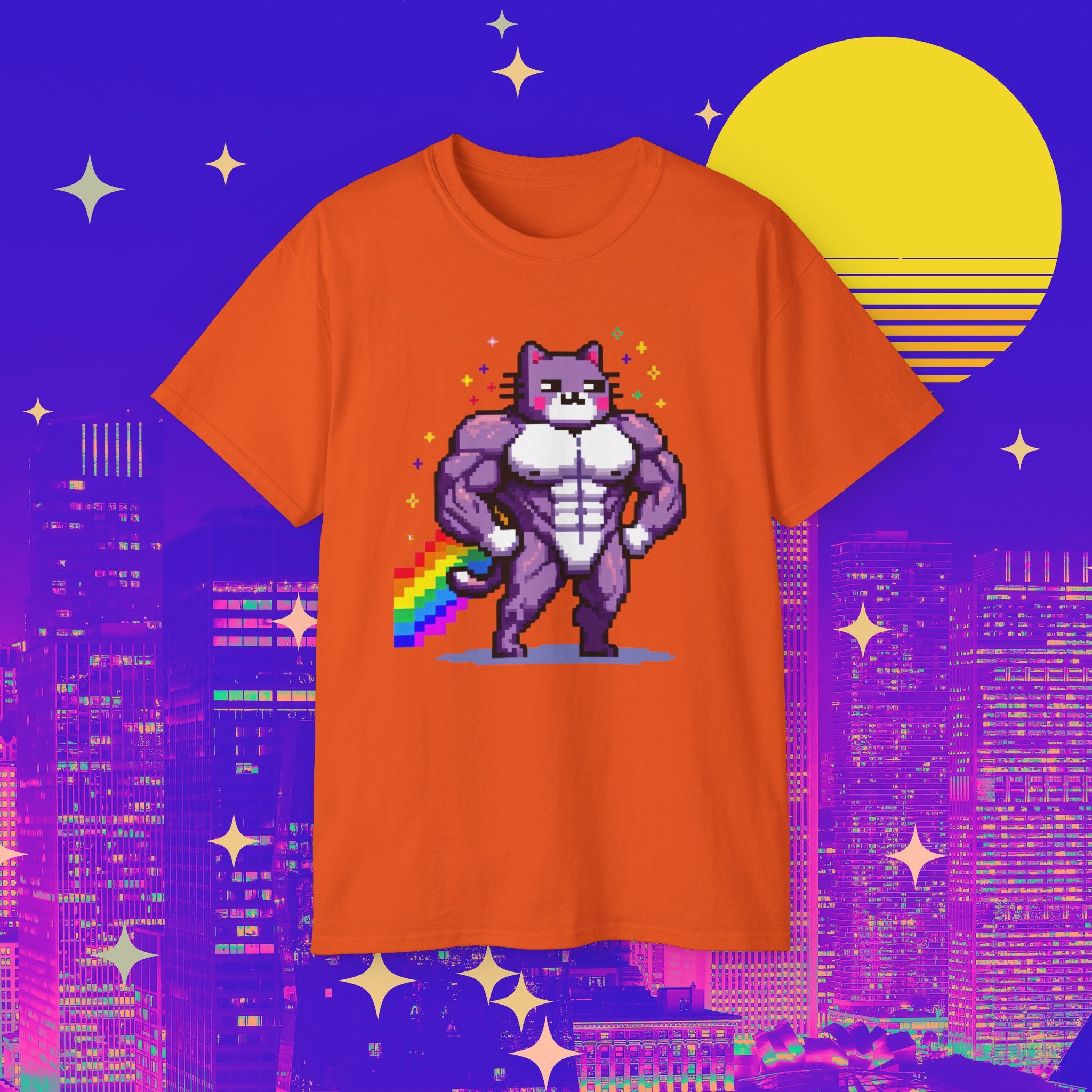 Giga Nyan Cat , Gigachad, Rainbow Cat, Parody, Meme, Funny, T-shirt, - Etsy