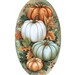 Oval Fall Pumpkin Sign for Wreath, Green and Orange Metal Wreath Sign ...