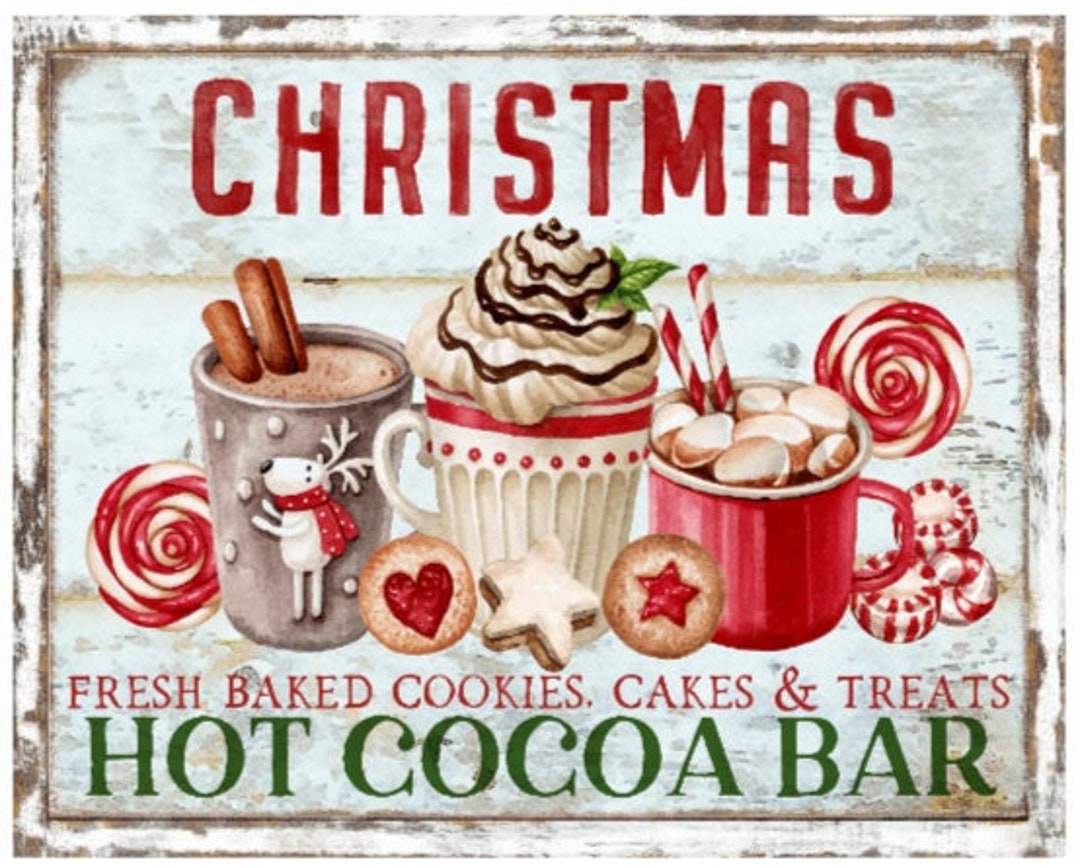 Christmas Hot Cocoa Bar Sign, Coffee Bar Decor, Hot Chocolate Sign ...