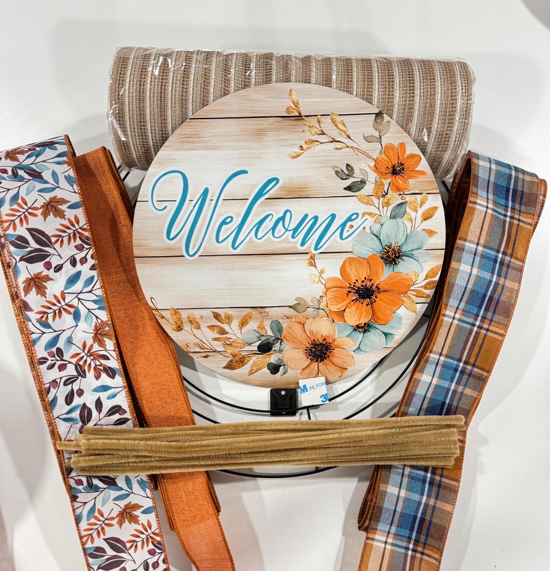 DIY Wreath Kit, Seasonal Wreath Kit, Fall Wreath Kit, Welcome Wreath ...