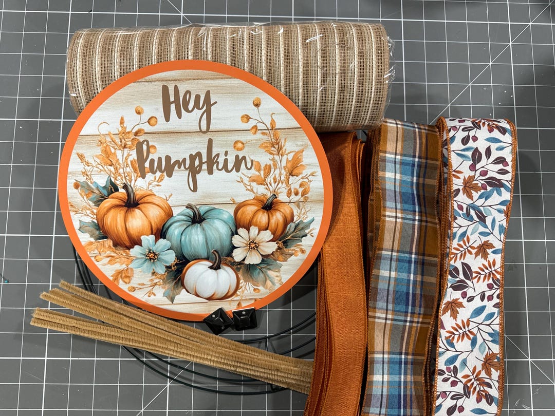 DIY Wreath Kit, Pumpkin Patch Wreath Kit, Fall Wreath Kit, Welcome ...