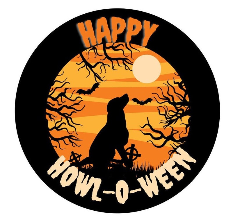 Dog Halloween Wreath Sign, Happy Howl O Ween Sign, Dog Lover Halloween ...