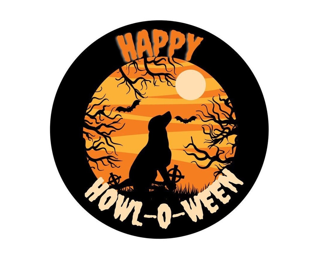 Dog Halloween Wreath Sign, Happy Howl O Ween Sign, Dog Lover Halloween ...