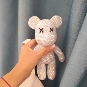 Silver Handmade Rhinestone Bear Brick Figurine Diamond Bear - Etsy