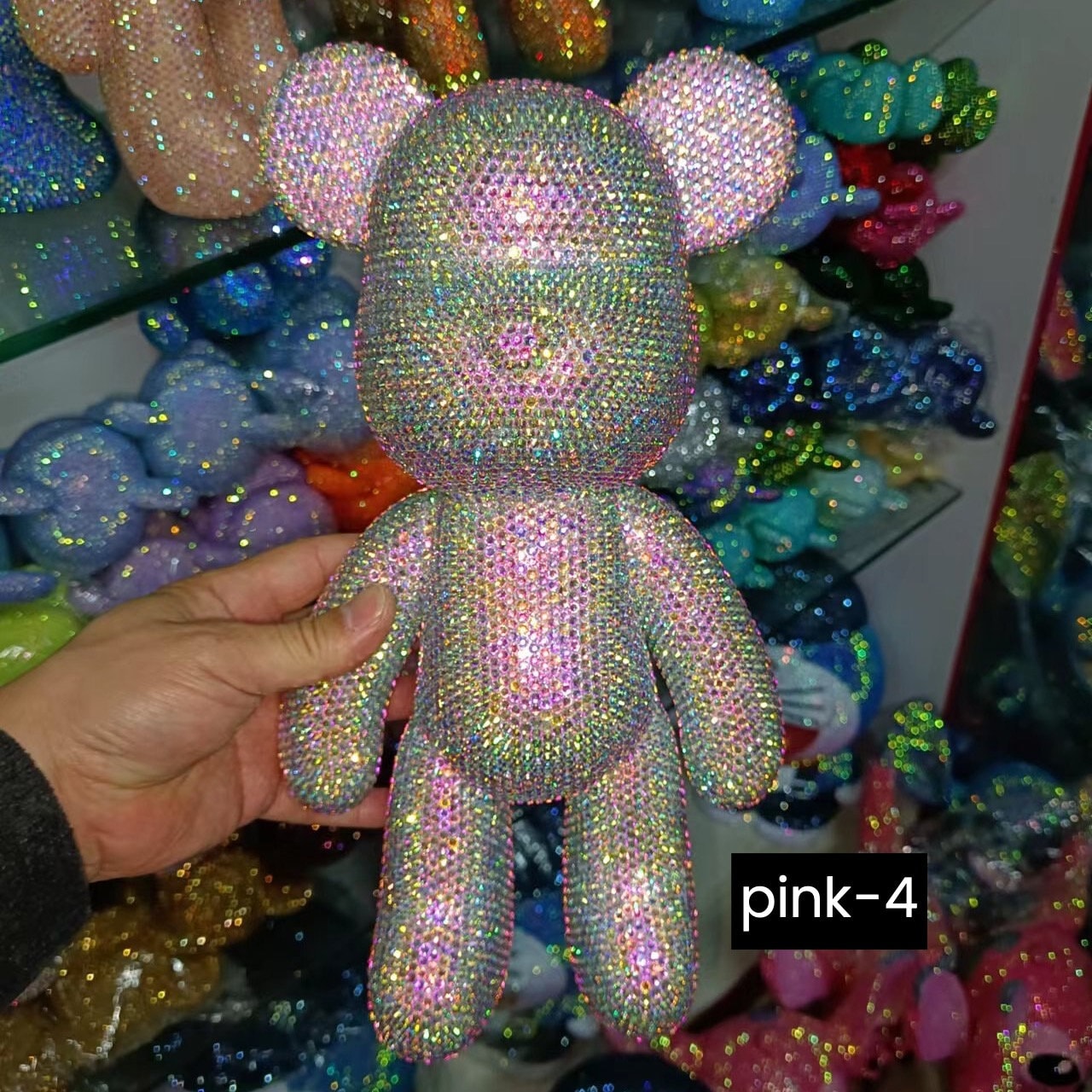 Pink Handmade Rhinestone Bear Brick Figurine Diamond Bear - Etsy