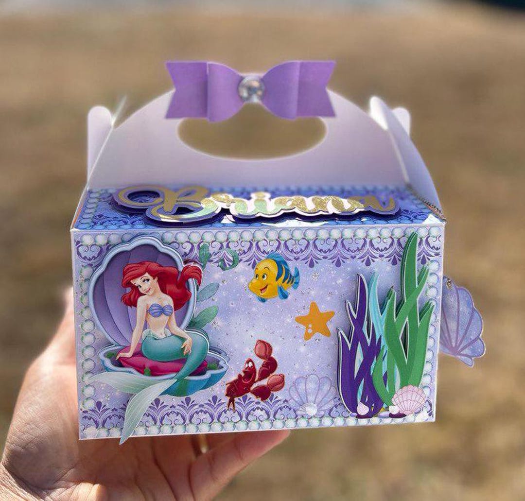 Little Mermaid Favor Box, Ariel Candy Box, Little Mermaid Party ...
