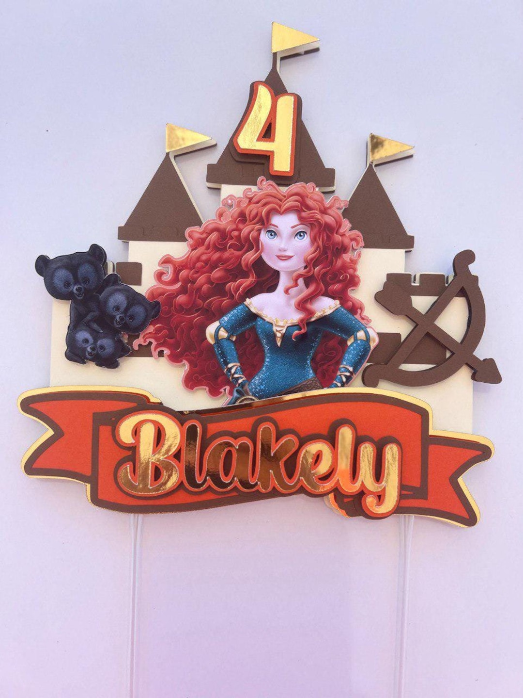 Merida Cake Topper, Princess Theme Brave Topper Decor, Birthday Merida ...