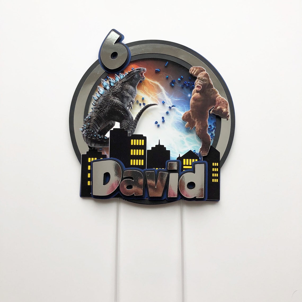 Godzilla Theme Cake Topper Godzilla Birthday Party - Etsy UK