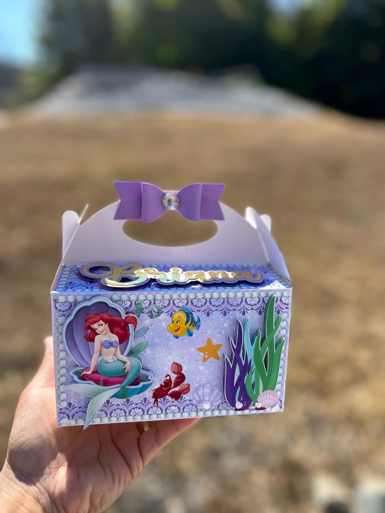 Little Mermaid Favor Box, Ariel Candy Box, Little Mermaid Party ...