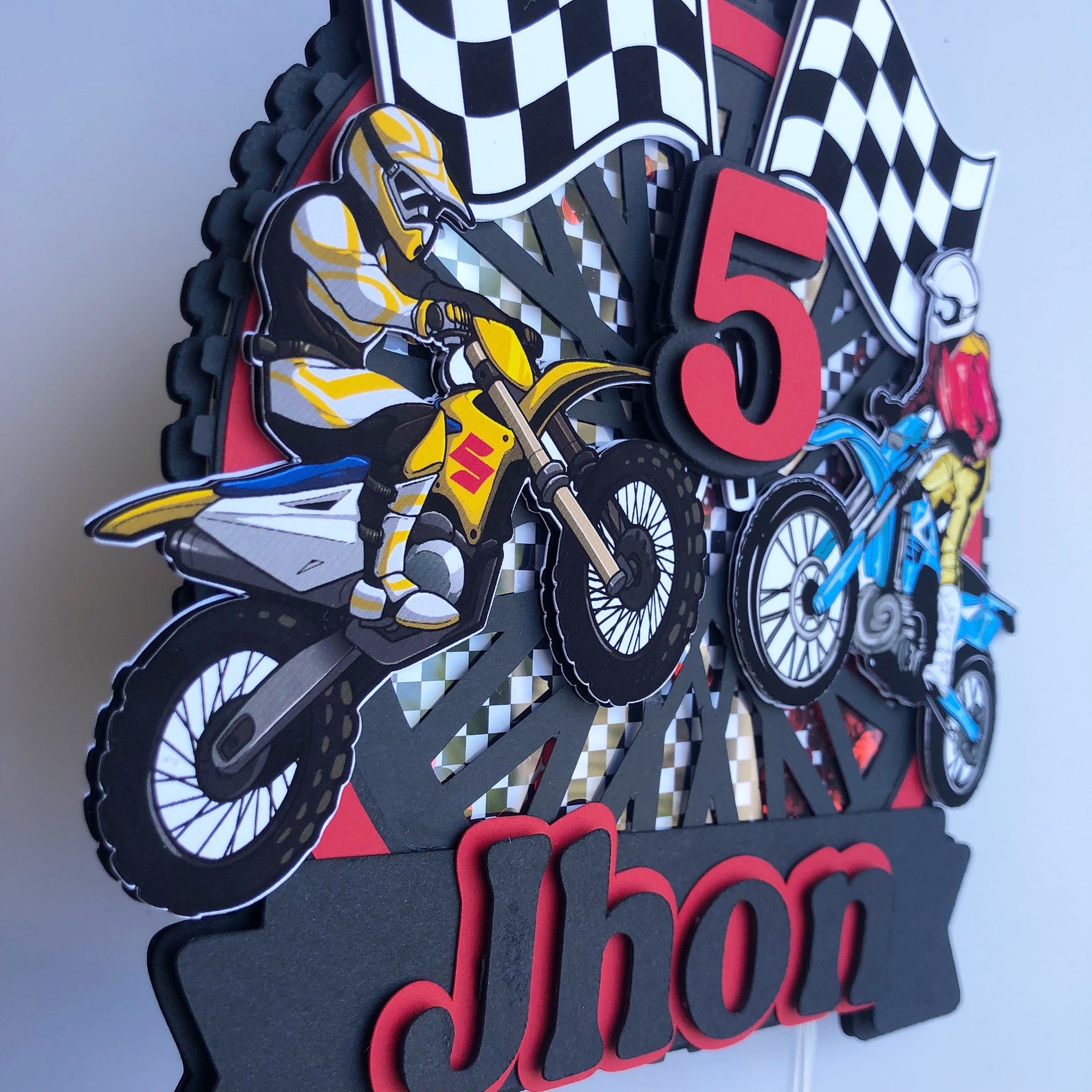 Motocross Cake Topper / Dirt Bike Cake Topper / Motocross Birthday Cake ...