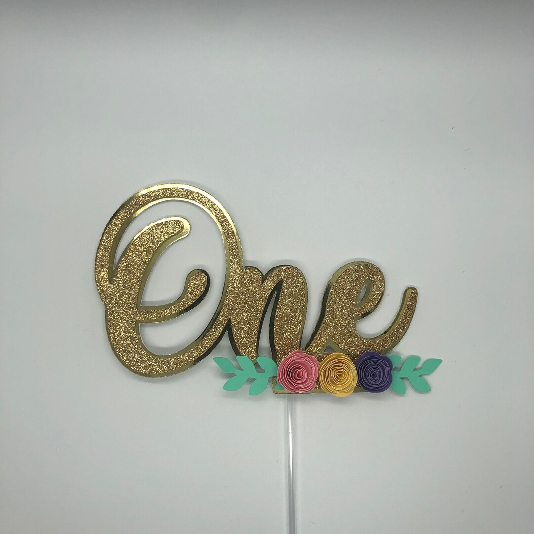 One Floral Cake Topper, Smash Cake Topper, Almost One Cake Topper, One ...