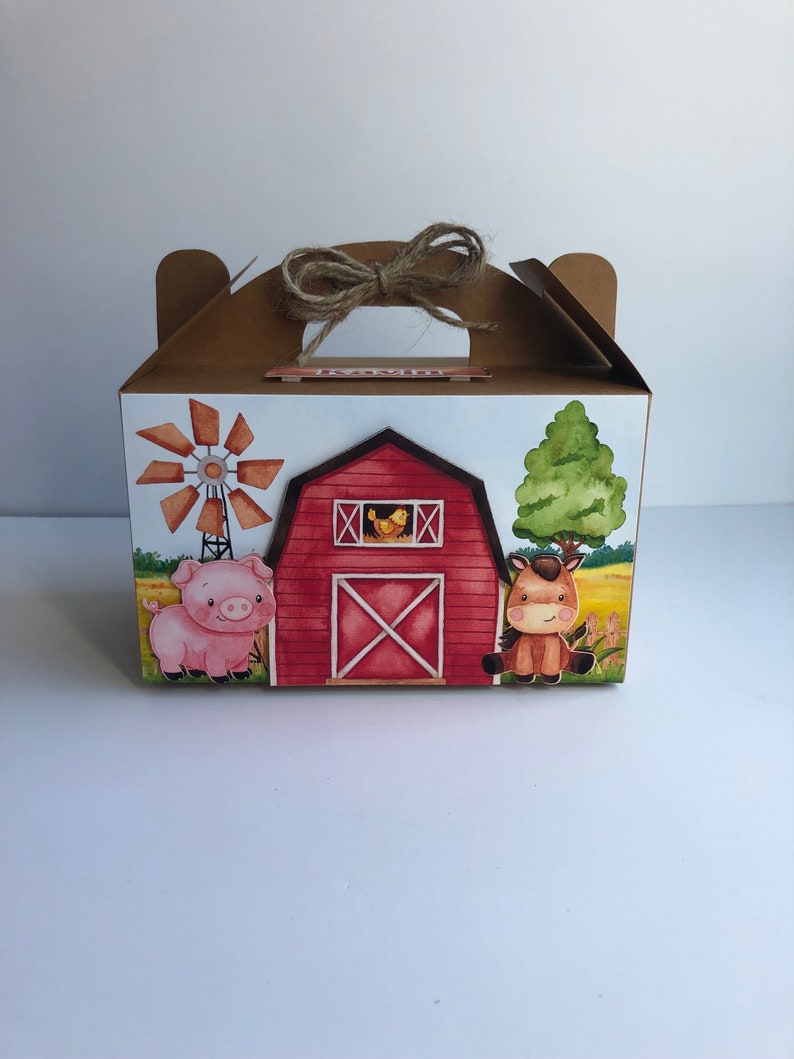 Farm Party Favor Farm Goodie Bag Barn Gable Box Farm Party - Etsy