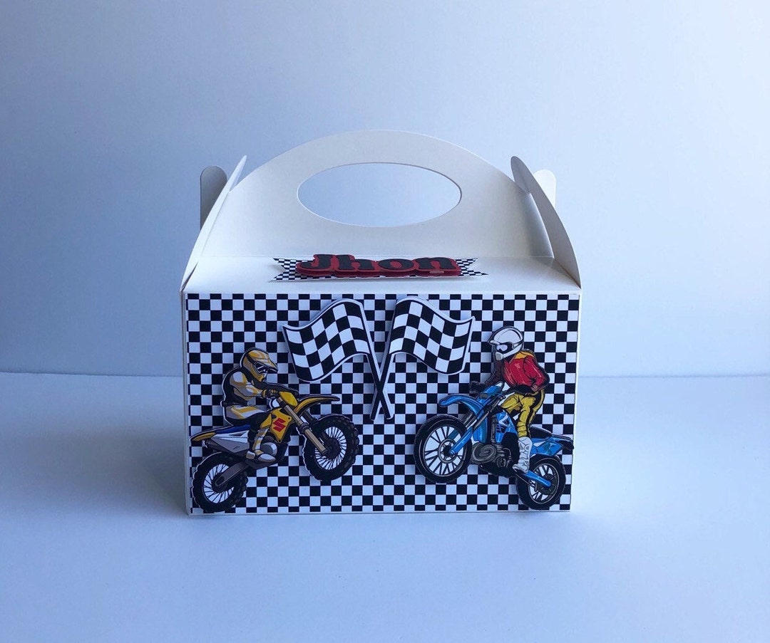 Motocross Party Favor Box , Dirty Bike Goodie Bag, Motocross Gable Box ...