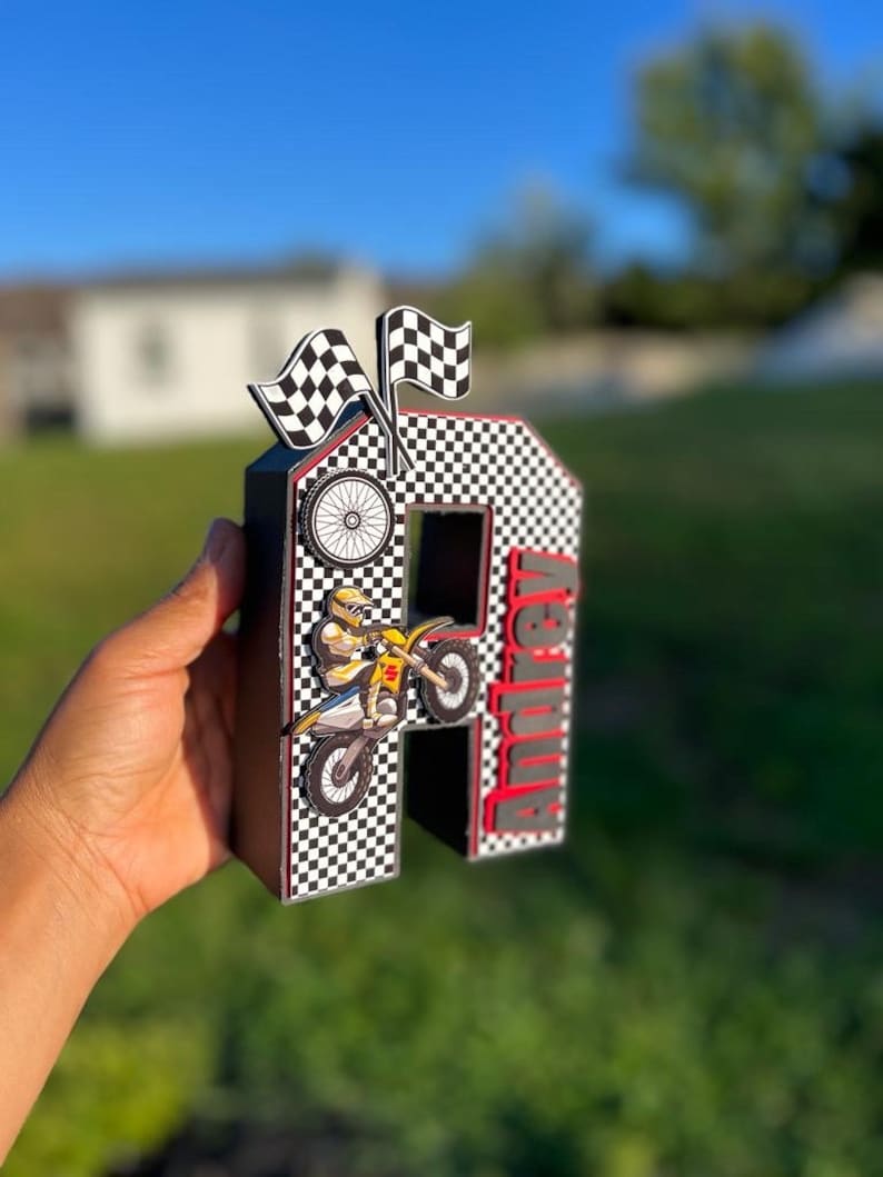 Motocross 3D Letter , Dirt Bike 3D Letter Decor, Motocross Birthday ...